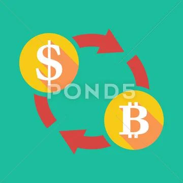 Exchange sign with a dollar sign and a bit coin sign: Royalty Free ...