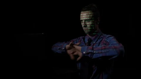 Excited and surprised male hacker focusi... | Stock Video | Pond5