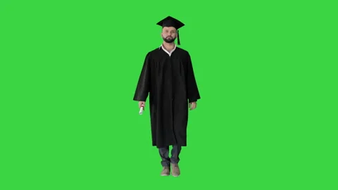 Excited graduate student walking with di... | Stock Video | Pond5