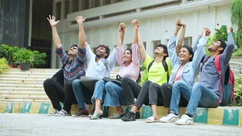 Excited group of students shouting by ho... | Stock Video | Pond5