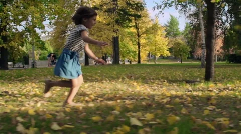 Excited Little Girl Running to Father | Stock Video | Pond5