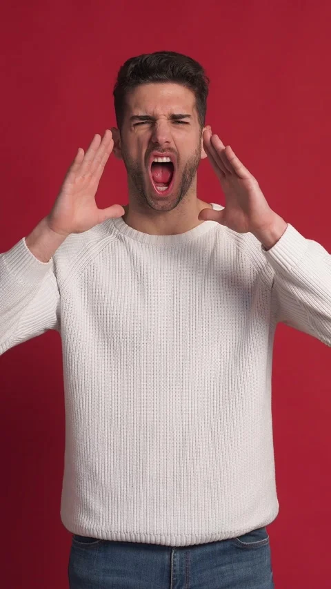 Strong Man Screaming Stock Footage ~ Royalty Free Stock Videos | Pond5