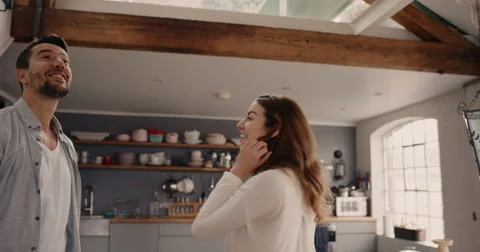 Excited Young couple exploring new home ... | Stock Video | Pond5