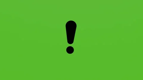 exclamation mark in black on a green scr... | Stock Video | Pond5
