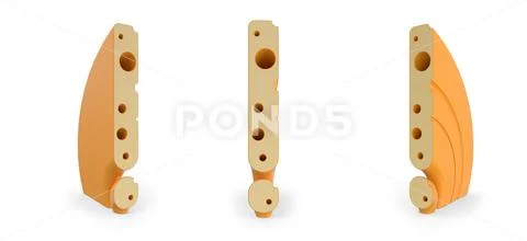 Exclamation mark symbol. Set of three view points on white. 3D: Royalty ...