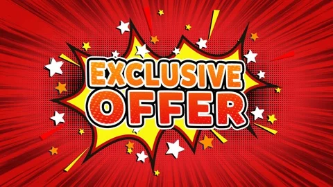 Exclusive Offer Word Retro Cartoon Comic... | Stock Video | Pond5