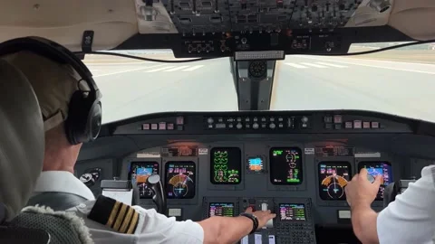 Exclusive view of a jet cockpit during t... | Stock Video | Pond5