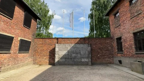 Execution wall in Auschwitz I Nazi conce... | Stock Video | Pond5