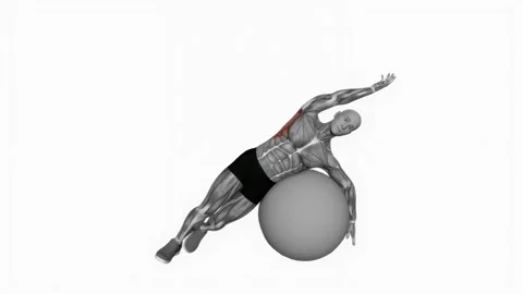 Exercise Ball Lying Side Lat Stretch V.2... | Stock Video | Pond5
