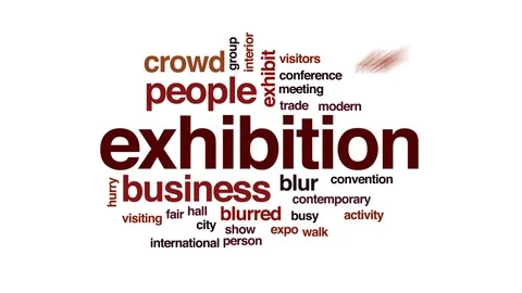 Exhibition animated word cloud, text des... | Stock Video | Pond5