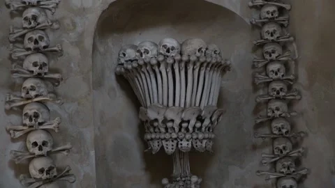 Exhibits in the museum Kostnica in Sedle... | Stock Video | Pond5