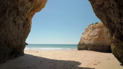 Exit from a dark sad cave to a light war... | Stock Video | Pond5