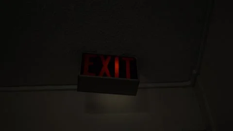 EXIT Sign - Flashing Loop - Corridor Lam... | Stock Video | Pond5