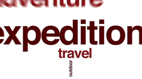 Expedition animated word cloud. | Stock Video | Pond5