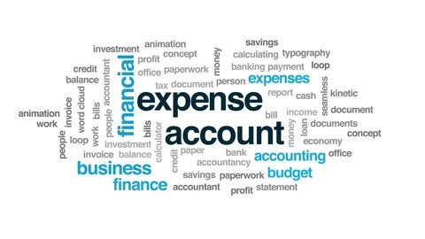 Expense account animated word cloud. Kin... | Stock Video | Pond5