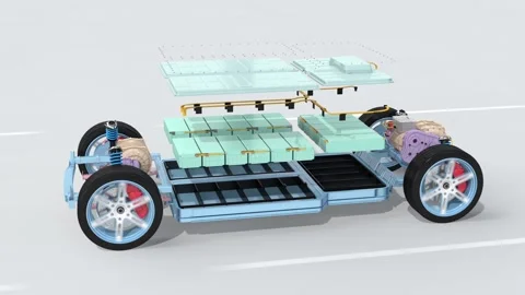 Explode view of electric vehicle chassis... | Stock Video | Pond5