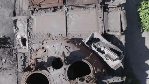 Exploded military equipment during the w... | Stock Video | Pond5
