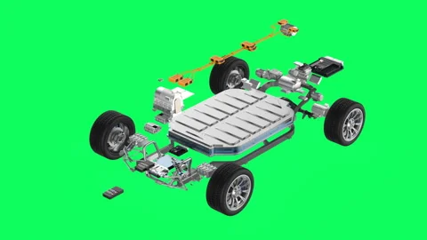 Exploded view of electric vehicle batter... | Stock Video | Pond5