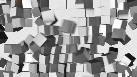 Exploding Block Wall Transition with An ... | Stock Video | Pond5