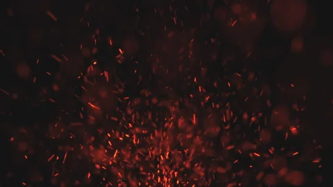 Exploding Burning Red Hot Fire Sparks Mo... | Stock Video | Pond5