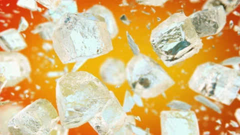 Exploding frosted ice cubes in 4K Slow m... | Stock Video | Pond5