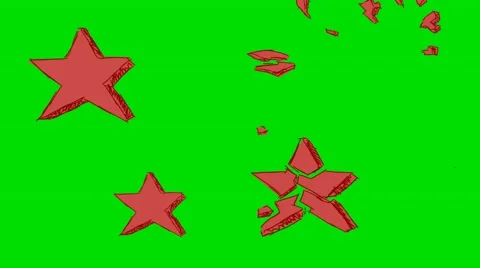 Exploding Red Stars - Animation - Hand-D... | Stock Video | Pond5