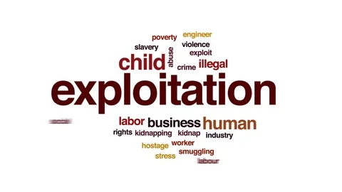 Exploitation animated word cloud, text d... | Stock Video | Pond5