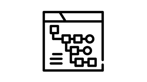 exploratory data analysis black icon ani... | Stock Video | Pond5