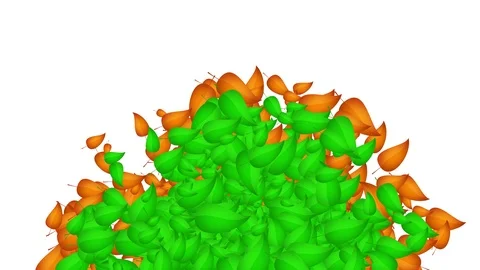 explosion and fall of colorful leaves fr... | Stock Video | Pond5