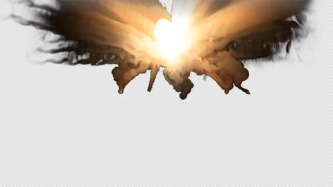 Explosion with angel wings on transparen... | Stock Video | Pond5
