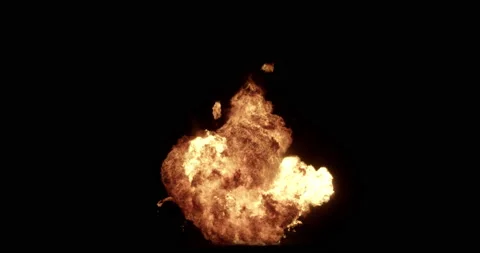 Explosion Bomb Fire Flame falling debris... | Stock Video | Pond5