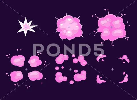 Explosion, Cartoon Explode effect animation: Graphic #59690093