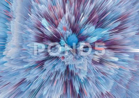 Explosion colorful rays. Shine dynamic scene. Magic moving fast lines ...