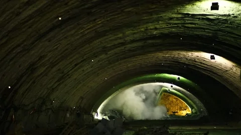 Explosion Of Dynamite In The Tunnel | Stock Video | Pond5