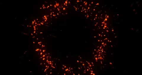 Explosion of fire particles, burning spa... | Stock Video | Pond5