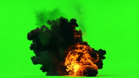 Explosion footage green screen 4k, 3D An... | Stock Video | Pond5