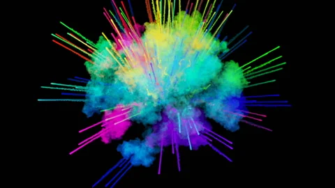 explosion of powder isolated on black ba... | Stock Video | Pond5