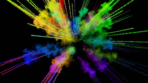 explosion of powder isolated on black ba... | Stock Video | Pond5