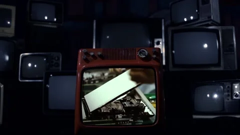 Explosion of TV, Old Television with Lap... | Stock Video | Pond5