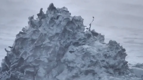 Explosive gray volcanic mud eruption, sl... | Stock Video | Pond5