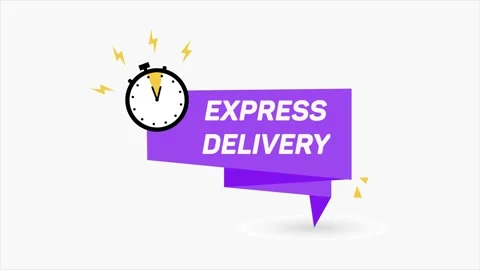 Express delivery service badge. Fast tim... | Stock Video | Pond5