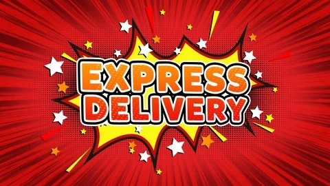EXPRESS DELIVERY Text Pop Art Style Comi... | Stock Video | Pond5