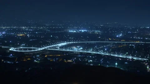 Expressway and Highway top view, a Night... | Stock Video | Pond5