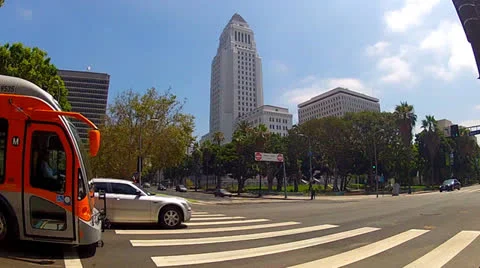 Extended Length Metro Bus In Front Of Ci... | Stock Video | Pond5