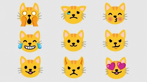 Extended Pack of Animated Cat Face Emoji... | Stock Video | Pond5