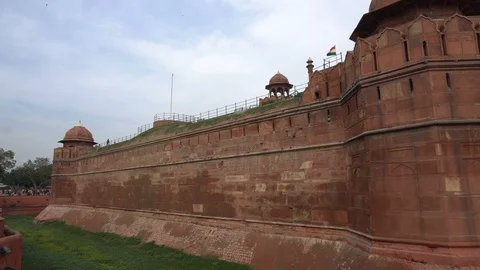 Exterior Defense Walls of Red Fort in Ol... | Stock Video | Pond5