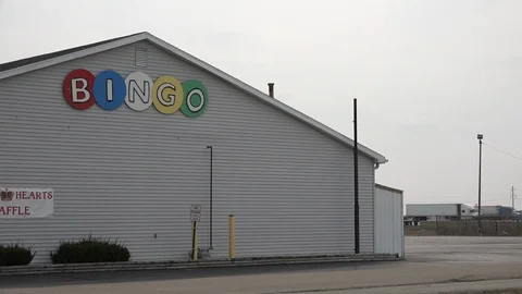 Exterior establishing shot of Bingo parl... | Stock Video | Pond5
