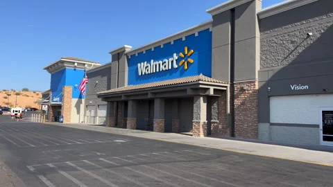 Exterior establishing shot of Walmart Su... | Stock Video | Pond5