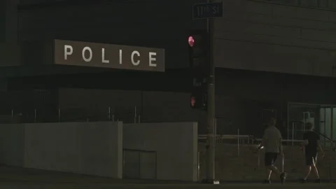 Exterior Police Station Night Stock Footage ~ Royalty Free Stock Videos ...