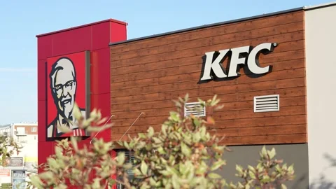 Exterior of popular KFC fast food restau... | Stock Video | Pond5